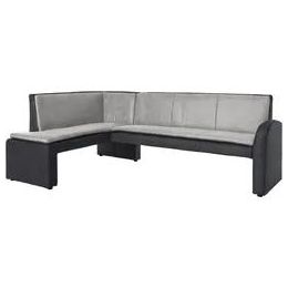 Eckbank exxpo - SOFA FASHION "Cortado, elegant und modern mit hohem Sitzkomfort", schwarz (schwarz, grau), B:157cm H:89cm T:244cm, Sitzb&auml;nke, Eckbank, hohe Bodenfreiheit, sch&ouml;ne Detailverarbeitung, wahlweise Lederbezug