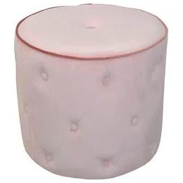 Hocker Home Affaire, rosa, B:50cm H:45cm T:50cm, Samtbezug 100% Polyester, Hocker, Polsterhocker Sitzhocker