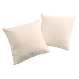 Dekokissen WIRTH "Newbury" Gr. 2, beige (creme, unifarben), B:50cm L:50cm, Baumwolle, Polyester, Dekokissen_Sitzkissen_Kissenh&uuml;llen, Kissenh&uuml;lle ohne F&uuml;llung, 2 St&uuml;ck