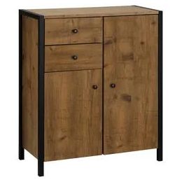 Midischrank Home Affaire "Chris", braun (pazifik eichefarben), B:75cm H:90cm T:35cm, Holzwerkstoff, Schr&auml;nke, Midischrank