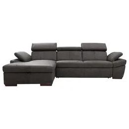 Ecksofa exxpo - SOFA FASHION "Salerno, Funktionssofa, Breite 280cm, hoher Sitzkomfort, L-Form", grau (elefant), B:280cm H:77cm T:170cm, Microfaser-Primabelle (100% Polyester);NaturLEDER;Kunstleder;Lederfaserstoff;Luxus-Microfaser Lederoptik, Sofas, Ecksofa, inkl. Kopf- und Armteilverstellung, wahlweise mit Bettfunktion