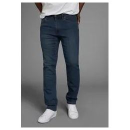 Straight-Jeans Arizona, Herren, Gr. 44, L&auml;nge 34, blau (dunkelblau), Obermaterial: 77% Baumwolle, 22% Polyester, 1% Elasthan, Basic, normal lang, Jeans Straight-Jeans, gerade Beinform, dezente Used-Waschung, niedrige Leibh&ouml;he