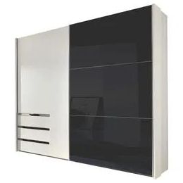 Schwebet&uuml;renschrank wimex "Level by fresh to go", wei&szlig; (wei&szlig;, grauglas), B:200cm H:216cm T:65cm, Schr&auml;nke, Schwebet&uuml;renschrank, mit Glast&uuml;r