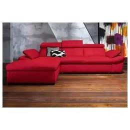 Ecksofa exxpo - SOFA FASHION "Salerno, Funktionssofa, Breite 280cm, hoher Sitzkomfort, L-Form", rot, B:280cm H:77cm T:170cm, Microfaser-Primabelle (100% Polyester);NaturLEDER;Kunstleder;Lederfaserstoff;Luxus-Microfaser Lederoptik, Sofas, Ecksofa, inkl. Kopf- und Armteilverstellung, wahlweise mit Bettfunktion