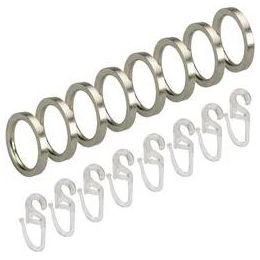 Gardinenring Liedeco, silber (edelstahlfarben), &Oslash;:1,6cm, Materialmix, Gardinenbefestigungen, f&uuml;r Gardinenstangen &Oslash; 16 mm