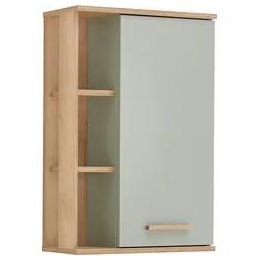 H&auml;ngeschrank SAPHIR "Quickset Badschrank 50,5 cm breit mit 1 T&uuml;r und 2 Glas-Einlegeb&ouml;den", braun (riviera eiche, salbei nachbildung), B:50,5cm H:74,5cm T:20,5cm, Schr&auml;nke, H&auml;ngeschrank, Badezimmer-H&auml;ngeschrank inkl. T&uuml;rd&auml;mpfer, Holzgriffe