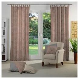Vorhang WIRTH "Stuben" Gr. 4, rot (apricot), B:132cm H:225cm, Jacquard, Baumwolle, Polyester, Gardinen
