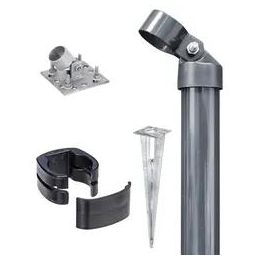 GAH Alberts Eckpfosten ALBERTS "Fix-Clip Pro", grau (anthrazit), H:81cm, Stahl, Zaunpfosten, f&uuml;r Maschendrahth&ouml;he 81 cm, zum Aufschrauben