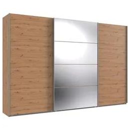 Schwebet&uuml;renschrank wimex "Norderstedt", braun (artisan eiche nachbildung, spiegel), B:360cm H:236cm T:64cm, Schr&auml;nke, Schwebet&uuml;renschrank, INKLUSIVE 2 Stoffboxen und 2 zus&auml;tzliche Einlegeb&ouml;den, mit Spiegel