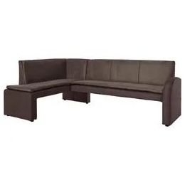 Eckbank exxpo - SOFA FASHION "Cortado, elegant und modern mit hohem Sitzkomfort", braun, B:157cm H:89cm T:244cm, Sitzb&auml;nke, Eckbank, hohe Bodenfreiheit, sch&ouml;ne Detailverarbeitung, wahlweise Lederbezug
