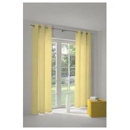 Vorhang ADAM "Graphic Ventus" Gr. 1, gelb, B:145cm H:145cm, Jacquard, Baumwolle (Bio-Baumwolle), Gardinen, aus 100% Bio-Baumwolle