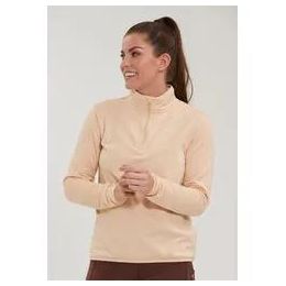 Langarmshirt Endurance "VIRONIC W Waffle", Damen, Gr. 42, rot (apricot), 92% Polyester, 8% Elasthan, meliert, unifarben, normal, hoch geschlossener Ausschnitt, Shirts Langarmshirt, mit atmungsaktiver Eigenschaft