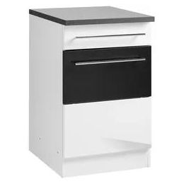 Unterschrank KOCHSTATION "KS-Trient", grau (wei&szlig;, anthrazit hochglanz), B:50cm H:85cm T:60cm, Schr&auml;nke, Unterschrank, 50 cm breit