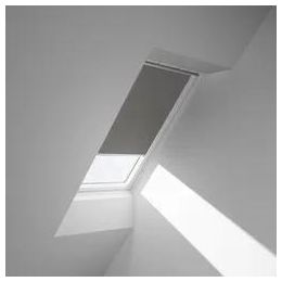 Verdunklungsrollo Velux "DKL SK06 0705SWL", grau (grau, wei&szlig;), SK06, stufenlos positionierbar, Aluminium, Polyester, Rollos, Verdunklungsrollo, wei&szlig;e F&uuml;hrungsschienen & Griffleiste