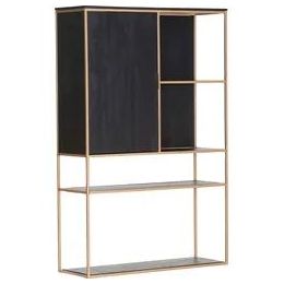 Highboard GUTMANN FACTORY "Porto", schwarz (schwarz, gold), B:105cm H:160cm T:35cm, Sideboards, Highboard, Vitrine, Breite 105 cm