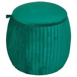Stauraumhocker Home Affaire, gr&uuml;n, B:49cm H:46cm T:49cm, Samtbezug 100% Polyester, Hocker