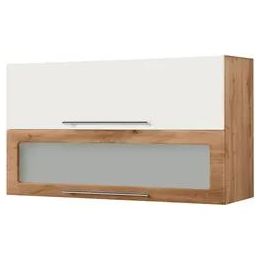 Klapph&auml;ngeschrank KOCHSTATION "KS-Wien", wei&szlig; (wei&szlig;, wotaneiche), B:100cm H:57cm T:34cm, Holzwerkstoff, Schr&auml;nke, Breite 100 cm