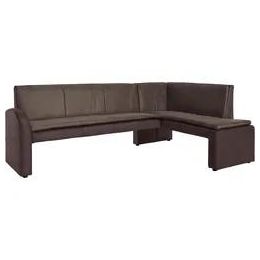 Eckbank exxpo - SOFA FASHION "Cortado, elegant und modern mit hohem Sitzkomfort", braun, B:157cm H:89cm T:244cm, Sitzb&auml;nke, Eckbank, hohe Bodenfreiheit, sch&ouml;ne Detailverarbeitung, wahlweise Lederbezug