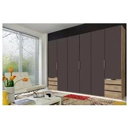 Kleiderschrank wimex "Level by fresh to go", grau (plankeneichefarben, graphit), B:300cm H:236cm T:58cm, Schr&auml;nke, Kleiderschrank, mit Schubladen