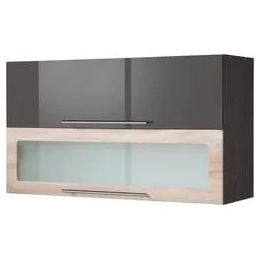 Klapph&auml;ngeschrank KOCHSTATION "KS-Wien", grau (grau hochglanz), B:110cm H:57cm T:34cm, Holzwerkstoff, MDF, Schr&auml;nke, Breite 110 cm