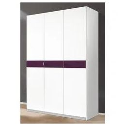 Kleiderschrank Priess "Dreht&uuml;renschrank Kleiderschrank Schrank Schlafzimmerschrank Madrid", wei&szlig; (wei&szlig;, brombeerglas), B:140cm H:193cm T:54cm, Holzwerkstoff, Schr&auml;nke, Kleiderschrank, mit farbiger Glasauflage, erweiterbar mit Schrankaufsatz Madrid