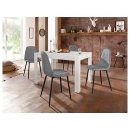 Essgruppe OTTO HOME, grau (wei&szlig;, grau), B:120cm, Sitzm&ouml;bel-Sets, Essgruppe, mit Esstisch 120 cm breit