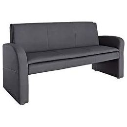 Hockerbank exxpo - SOFA FASHION "Cortado, 3-Sitzer K&uuml;chensofa mit hohem Sitzkomfort", grau (graphit 8000), B:182cm H:89cm T:67cm, Strukturstoff (88%Polyester, 12% Nylon) mit Absatz Luxuskunstleder;Luxus-Microfaser (Zusammensetzung: 10% Baumwolle, 90% Polyester), Hocker, Polsterbank, hohe Bodenfreiheit, sch&ouml;ne Detailverarbeitung
