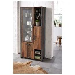 Highboard FORTE "Clif", grau (old wood vintage, beton, optik), B:91,6cm H:205,4cm, Sideboards, Highboard, H&ouml;he 205 cm