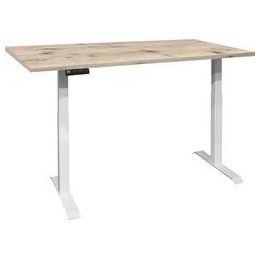 M&auml;usbacher Schreibtisch M&Auml;USBACHER "Big System Office", wei&szlig; (wei&szlig; matt, sandeiche, wei&szlig; matt, sandeiche), B:120cm, Tische, Schreibtisch, Breite 120 cm, elektrisch h&ouml;henverstellbar
