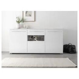 Kommode OTTO HOME "Piano", wei&szlig; (wei&szlig; hochglanz), B:150cm H:84,6cm T:45,2cm, Holzwerkstoff, Sideboards, Kommode, Hochglanz UV lackiert, Soft-Close Funktion