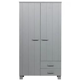Garderobenschrank Woood "Dennis", grau, B:111cm H:202cm T:55cm, Holzwerkstoff, Schr&auml;nke, Garderobenschrank, mit Kleiderstange, viel Stauraum, B 111 cm x H 202 cm
