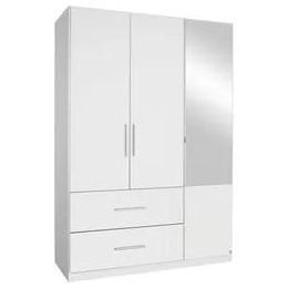 Kleiderschrank Rauch "Dreht&uuml;renschrank Schrank Garderobe W&auml;scheschrank Schlafzimmer ALVOR", wei&szlig; (wei&szlig; uni), B:136cm H:197cm T:54cm, Holzwerkstoff, Schr&auml;nke, Kleiderschrank Dreht&uuml;renschrank, erh&auml;ltlich optional mit Spiegel, 2 gro&szlig;e Schubladen MADE IN GERMANY