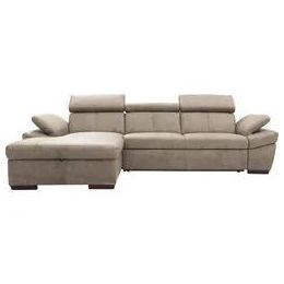 Ecksofa exxpo - SOFA FASHION "Salerno, Funktionssofa, Breite 280cm, hoher Sitzkomfort, L-Form", beige (sahara), B:280cm H:77cm T:170cm, Microfaser-Primabelle (100% Polyester);NaturLEDER;Kunstleder;Lederfaserstoff;Luxus-Microfaser Lederoptik, Sofas, Ecksofa, inkl. Kopf- und Armteilverstellung, wahlweise mit Bettfunktion