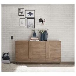 Sideboard Home Affaire "Jupiter, Breite 181 cm, Kommode 3 T&uuml;ren - Soft Closing, Anrichte", braun (mercure nb holzstruktur), B:181cm H:90cm T:44cm, Sideboards, Sideboard, moderne Griffblende, FSC, cleveres Stauraumkonzept