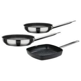 Pfannen-Set GSW "Le Chef PROFI", silber (silberfarben, schwarz), &Oslash;:28cm, Pfannen, Induktion