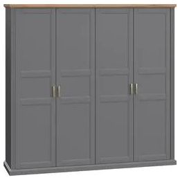 Kleiderschrank OTTO HOME "Tara, wahlweise 4 Breiten, hoher Schrank 227cm, soft-close-Funktion", grau (graphit matt, pacific walnut), B:236cm H:227cm T:59cm, Holzwerkstoff, MDF, Schr&auml;nke, Kleiderschrank Dreht&uuml;renschrank, lackiert mit hochwertigen wasserbasiertem UV-Lack, FSC-zertifiziert