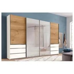 Schwebet&uuml;renschrank wimex "Level by fresh to go", wei&szlig; (wei&szlig;, plankeneichefarben), B:300cm H:216cm T:65cm, Schr&auml;nke, Schwebet&uuml;renschrank, mit Synchron&ouml;ffnung
