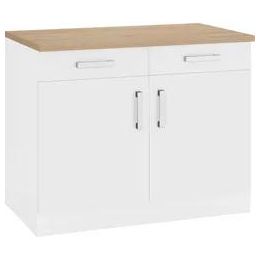 Unterschrank KOCHSTATION "KS-Gera", wei&szlig; (wei&szlig;, wei&szlig;), B:100cm H:85cm T:60cm, Holzwerkstoff, Schr&auml;nke, Unterschrank, Breite 100 cm