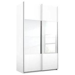 Schwebet&uuml;renschrank Rauch "Quadra", wei&szlig; (wei&szlig;, spiegel), B:136cm H:230cm T:62cm, Holzwerkstoff, Schr&auml;nke, Schwebet&uuml;renschrank, mit Spiegelelementen