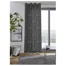 Vorhang my home "STARRY", grau (anthrazit), B:135cm H:235cm, Polyester, Gardinen, bedruckt, blickdicht, verschiedene Gr&ouml;&szlig;en