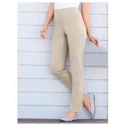 Dehnbund-Hose Stehmann, Damen, Gr. 38, Normalgr&ouml;&szlig;en, beige (sand), 72% Viskose, 25% Polyamid, 3% Elasthan, unifarben, lang, Hosen, Topseller
