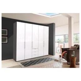 Kleiderschrank Wiemann "Loft", wei&szlig; (havanna, wei&szlig; glas), B:250cm H:216cm, Schr&auml;nke, Kleiderschrank, Glasfront