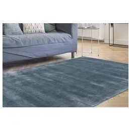 Teppich Padiro "Village 125", blau, B:80cm H:12mm L:150cm, Bambus, Teppiche, Teppich