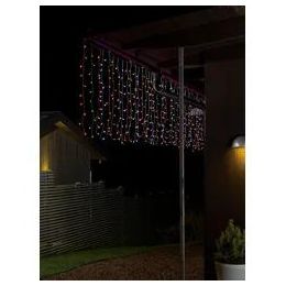 Konstsmide LED-Lichtervorhang "Weihnachtsdeko aussen", transparent, Dioden 200 Stk. Flammen 200 Stk., Kabell&auml;nge 10m x Gesamtl&auml;nge 12,47m, Lichterketten, LED Lichtervorhang, mit bunten Globes, 200 bunte Dioden
