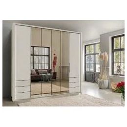 Kleiderschrank Wiemann "Kansas", beige (champagner, spiegel), B:250cm, Schr&auml;nke, Kleiderschrank Dreht&uuml;renschrank, mit Spiegel