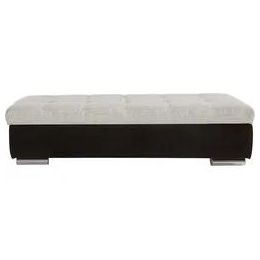 Hocker DOMO collection "Treviso XXL: B/T/H: 161/60/41 cm", schwarz (schwarz, silber, silberfarben), B:161cm H:41cm T:60cm, Microfaser-Primabelle (100% Polyester) / Struktur (90% Polyester; 10% Polyacryl);Kunstleder Softlux / Struktur (90% Polyester; 10% Polyacryl), Hocker, Hocker mit Stauraum Polsterhocker, mit Stauraum, auch in Cord, passend zur Serie, moderne Steppung