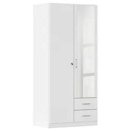 Kleiderschrank Rauch "Schrank Garderobe Garderobenschrank Putzschrank W&auml;scheschrank BERGHEIM", wei&szlig; (alpinwei&szlig;), B:91cm H:197cm T:54cm, Holzwerkstoff, Schr&auml;nke, Kleiderschrank, 2 Au&szlig;enschubladen, T&uuml;r/en abschlie&szlig;bar je 2 Schl&uuml;ssel MADE IN GERMANY