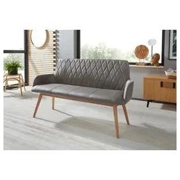 Sitzbank OTTO HOME "Brest", grau (grau, natur), B:160cm H:88cm T:60cm, Sitzb&auml;nke, Essbank Polsterbank Sitzbank, Schuhbank, Garderobenbank, Bank Breite 160 cm