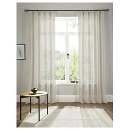 Gardine OTTO HOME "Fiete" Gr. 2, beige, B:140cm H:175cm, Polyester, Gardinen, Gardine, Leinen Optik, Sichtschutz, halbtransparent, einfarbig, Leinenoptik