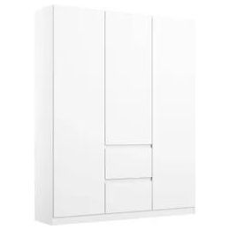 Dreht&uuml;renschrank Rauch "Kleiderschrank Schrank Garderobe W&auml;scheschrank Ankleide NIDDA", wei&szlig;, B:136cm H:197cm T:54cm, Holzwerkstoff, Schr&auml;nke, Dreht&uuml;renschrank, grifflose Front sowie Push-to-Open Funktion MADE IN GERMANY